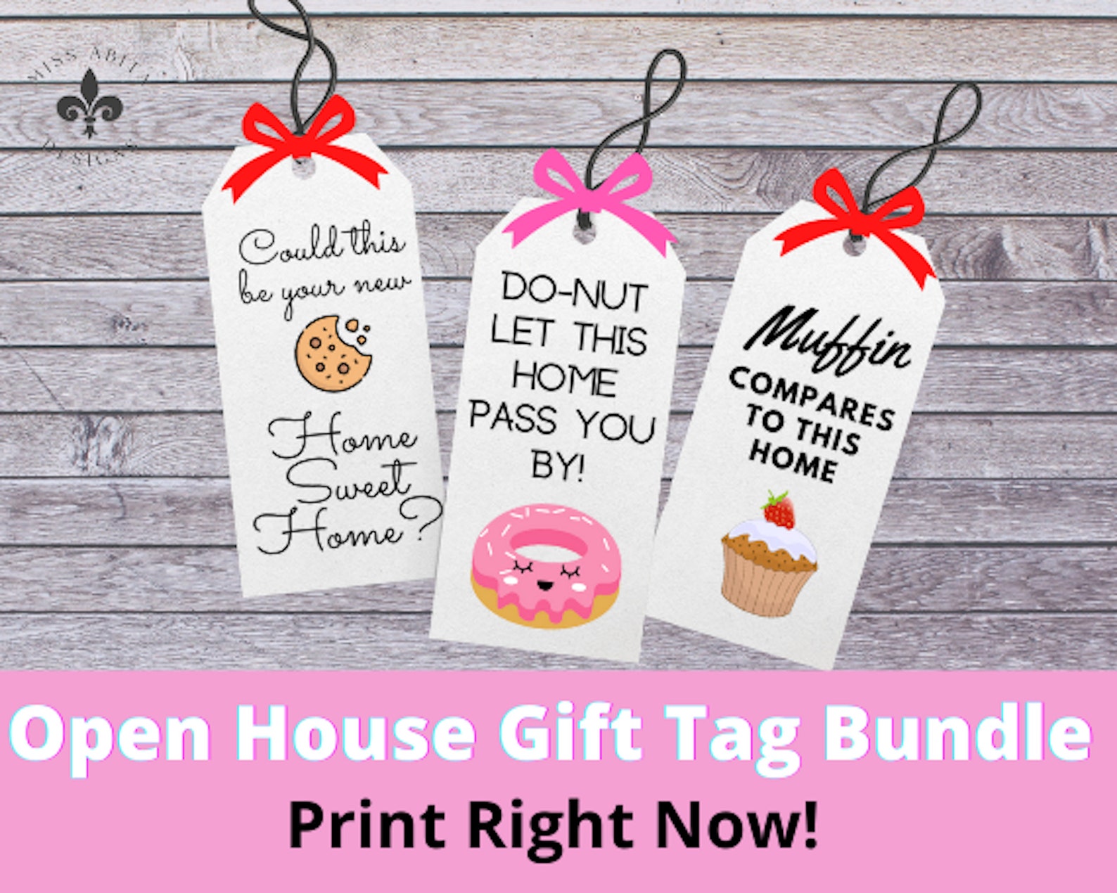 PRINTABLE Open House Sweet Treats Thank You Realtor Gift Tags- Instant ...