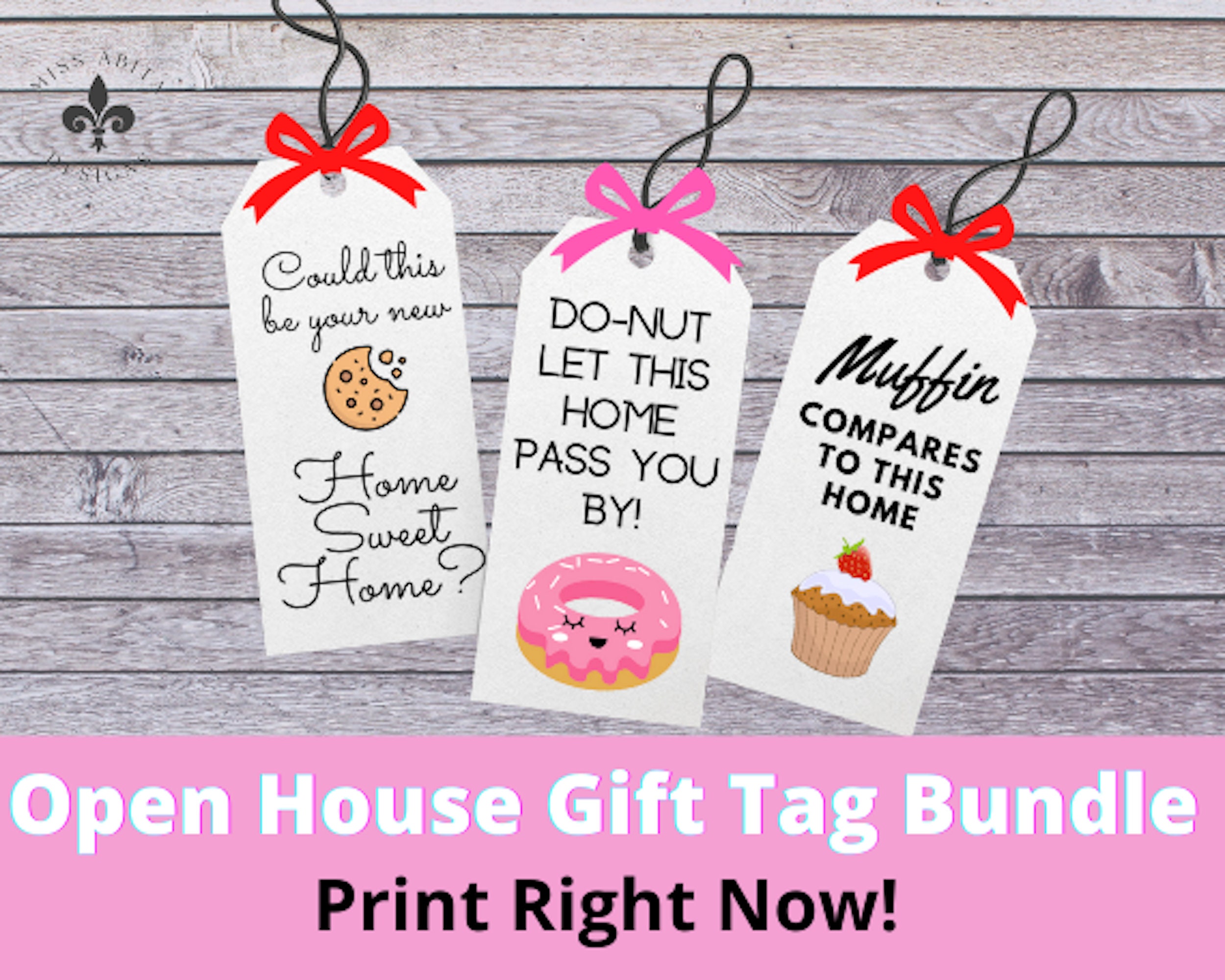 PRINTABLE Open House Sweet Treats Thank You Realtor Gift Tags Instant ...