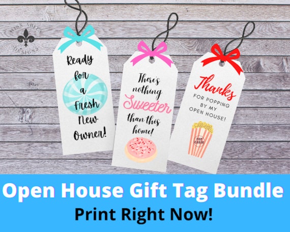 PRINTABLE Open House Real Estate Thank You Gift Tags 3 Pack - Etsy
