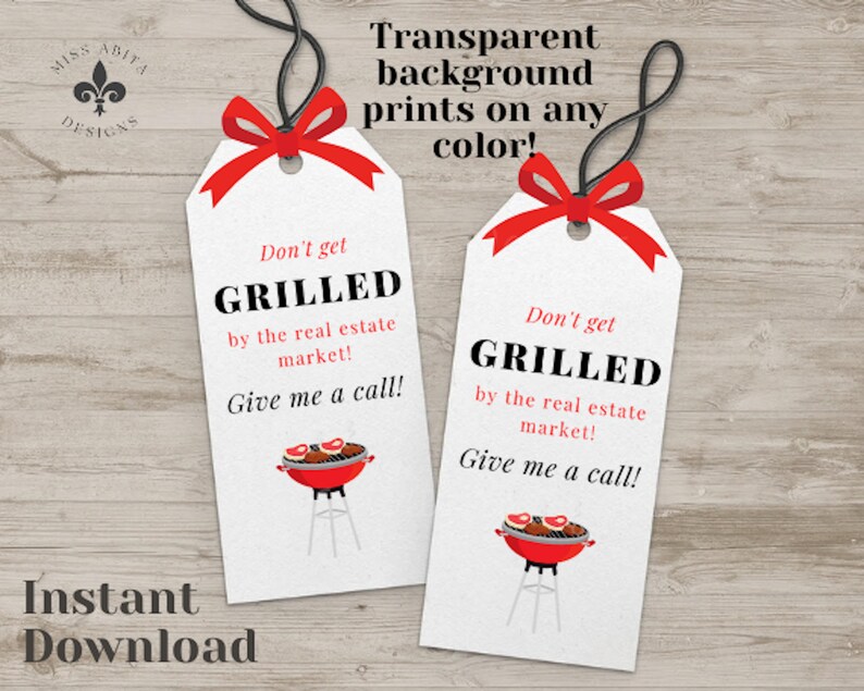 PRINTABLE Grill Pop by Gift Tags Instant Download Realtor Lender Summer ...