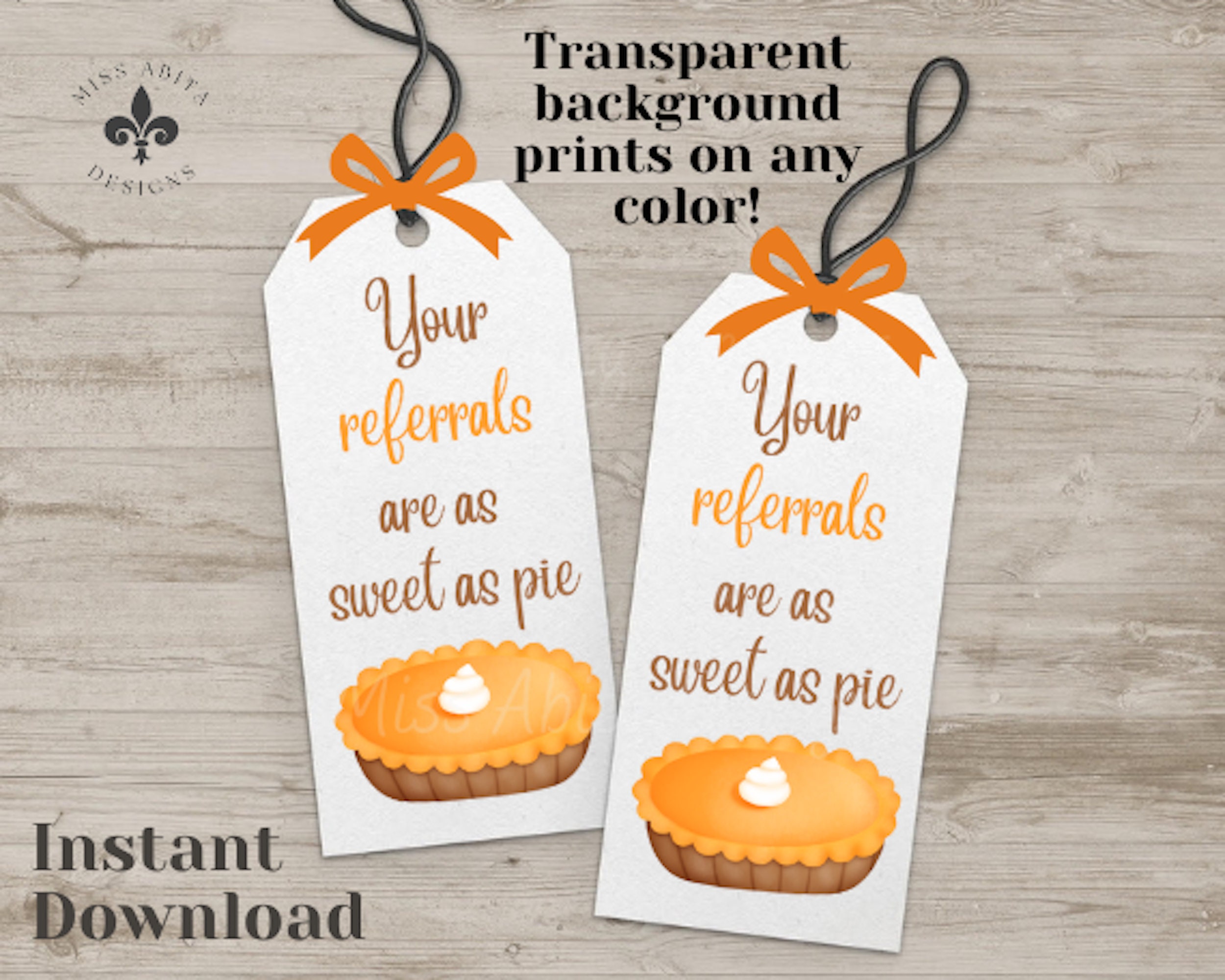 PRINTABLE Thanksgiving Pie Real Estate Pop by Gift Tags Instant ...