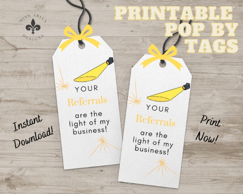 PRINTABLE Flashlight Real Estate Pop by Gift Tags- Instant Download ...