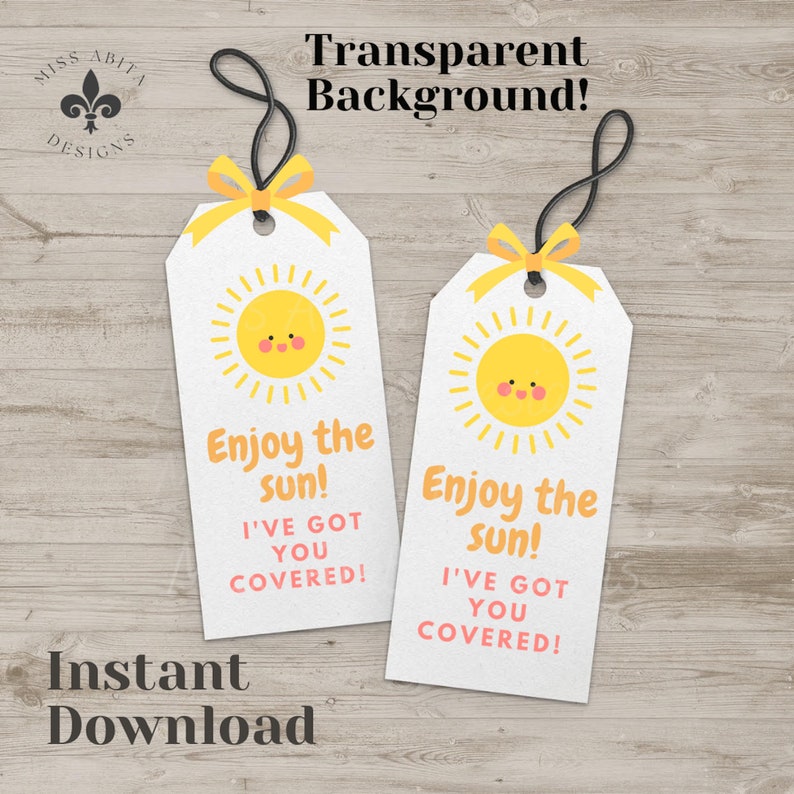 PRINTABLE Summer Sunblock Themed Real Estate Pop by Gift Tags Realtor ...