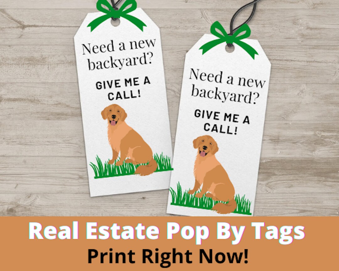 Dog Real Estate Pop by Tags – Need a New Backyard – Dog Treat Bone ...