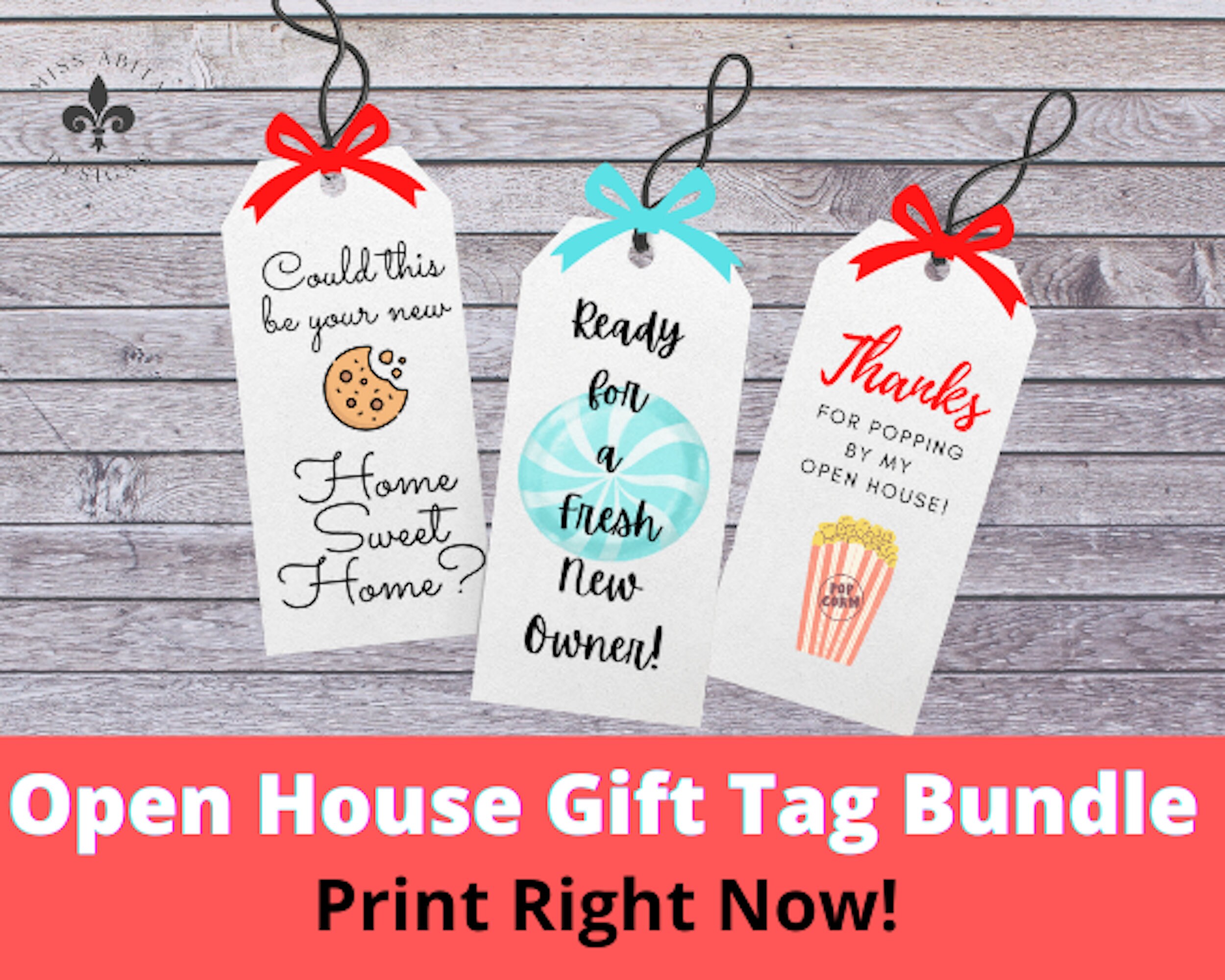 PRINTABLE Open House Thank You Gift Tags Instant Download Open House ...