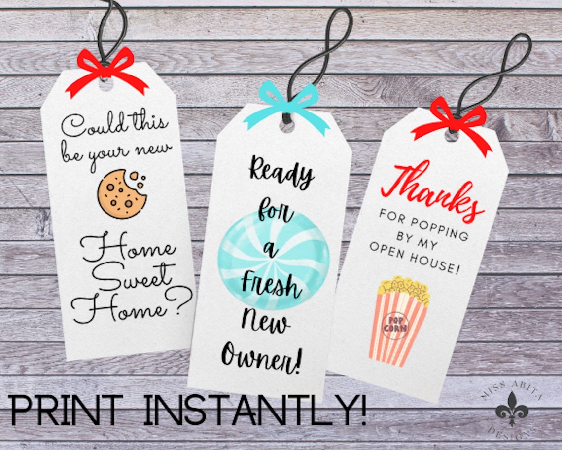 PRINTABLE Open House Thank You Gift Tags Instant Download Open House ...