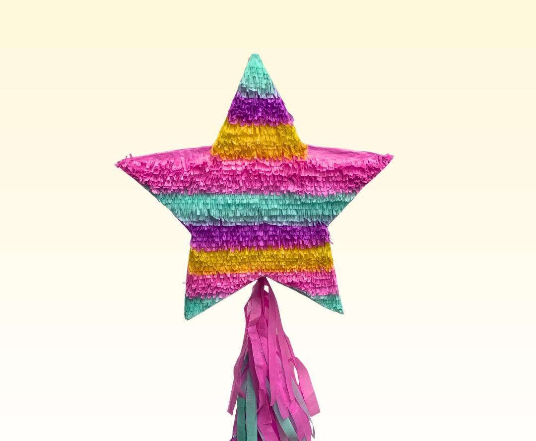 Colorful Star Piñata With Fringe Tail - Etsy