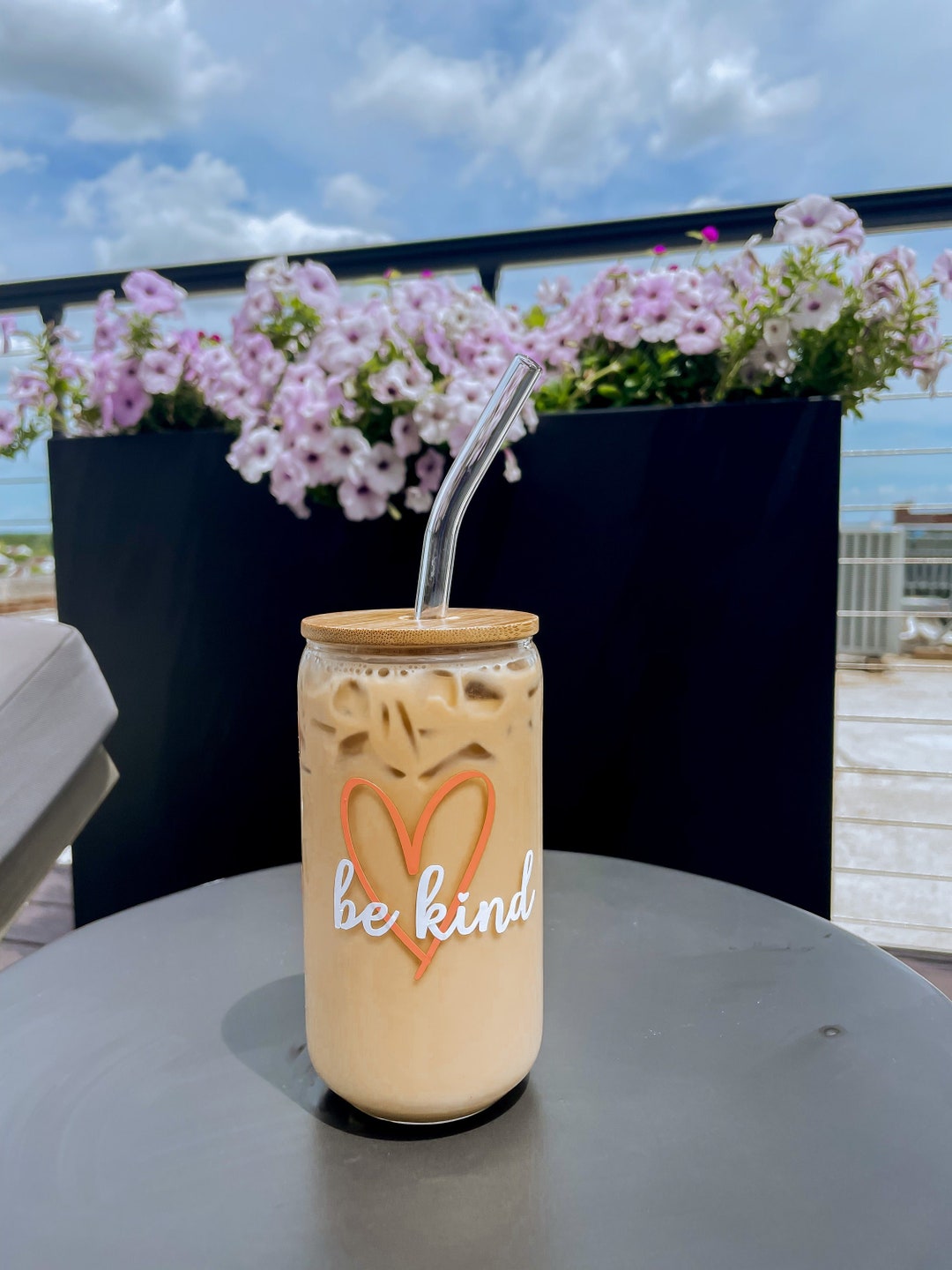 Be Kind Cup, Beer Can Glass, Glass Coffee Cup, Iced Coffee Glass, Soda ...