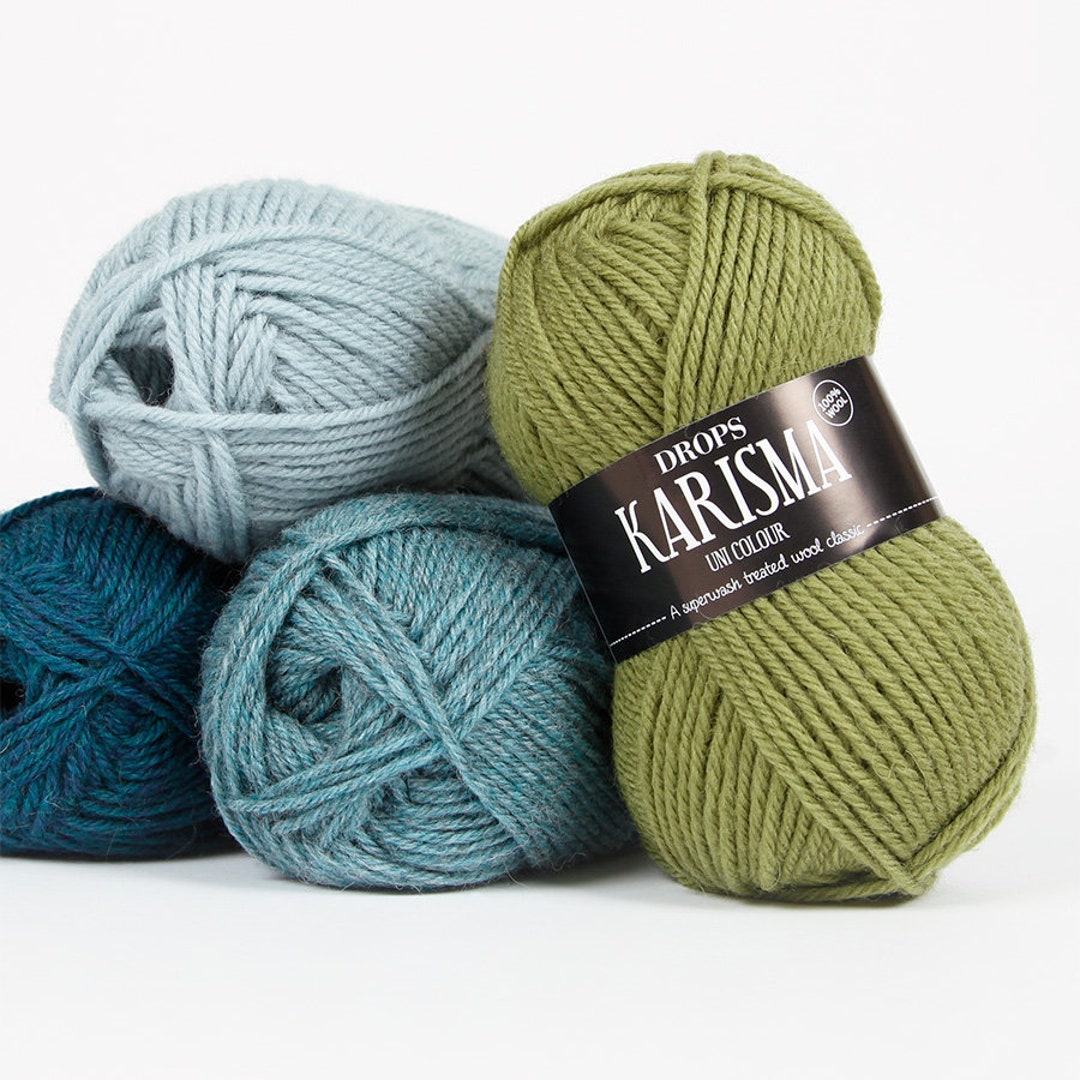 DK Worsted DROPS KARISMA Pure European Wool Yarn, Treated, Variety of ...