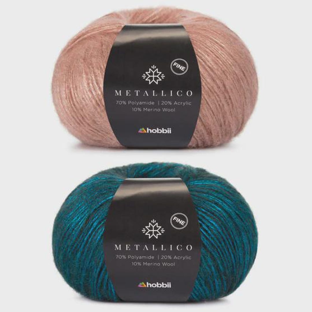 Oeko-tex Certified METALLICO Fine Hobbii Yarn for Knitting, Crocheting ...