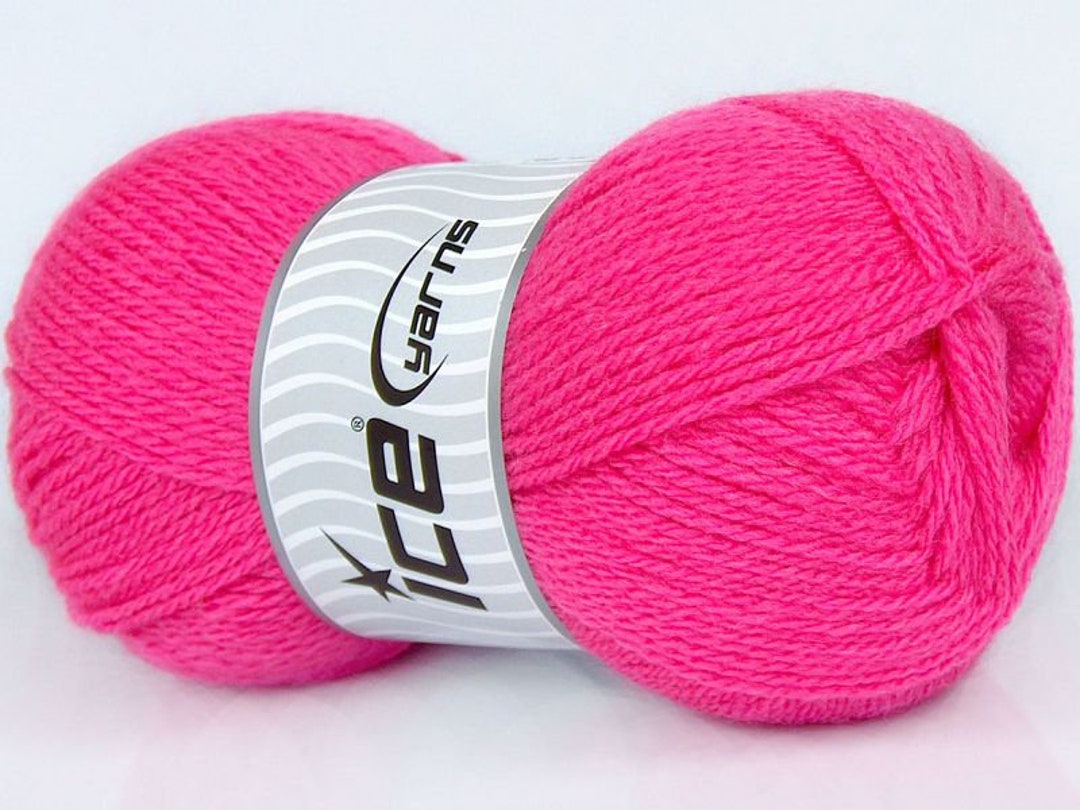 PINK ACRYLIC Yarn by Ice Yarn for Knitting, Crocheting 120g 382yrds ...