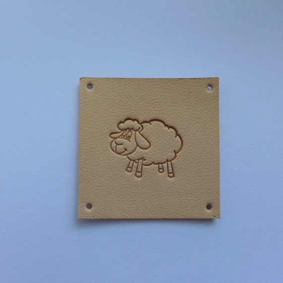 HAPPY SHEEP Tag Label Hand Made APPLIQUE Genuine Veg Tan - Etsy