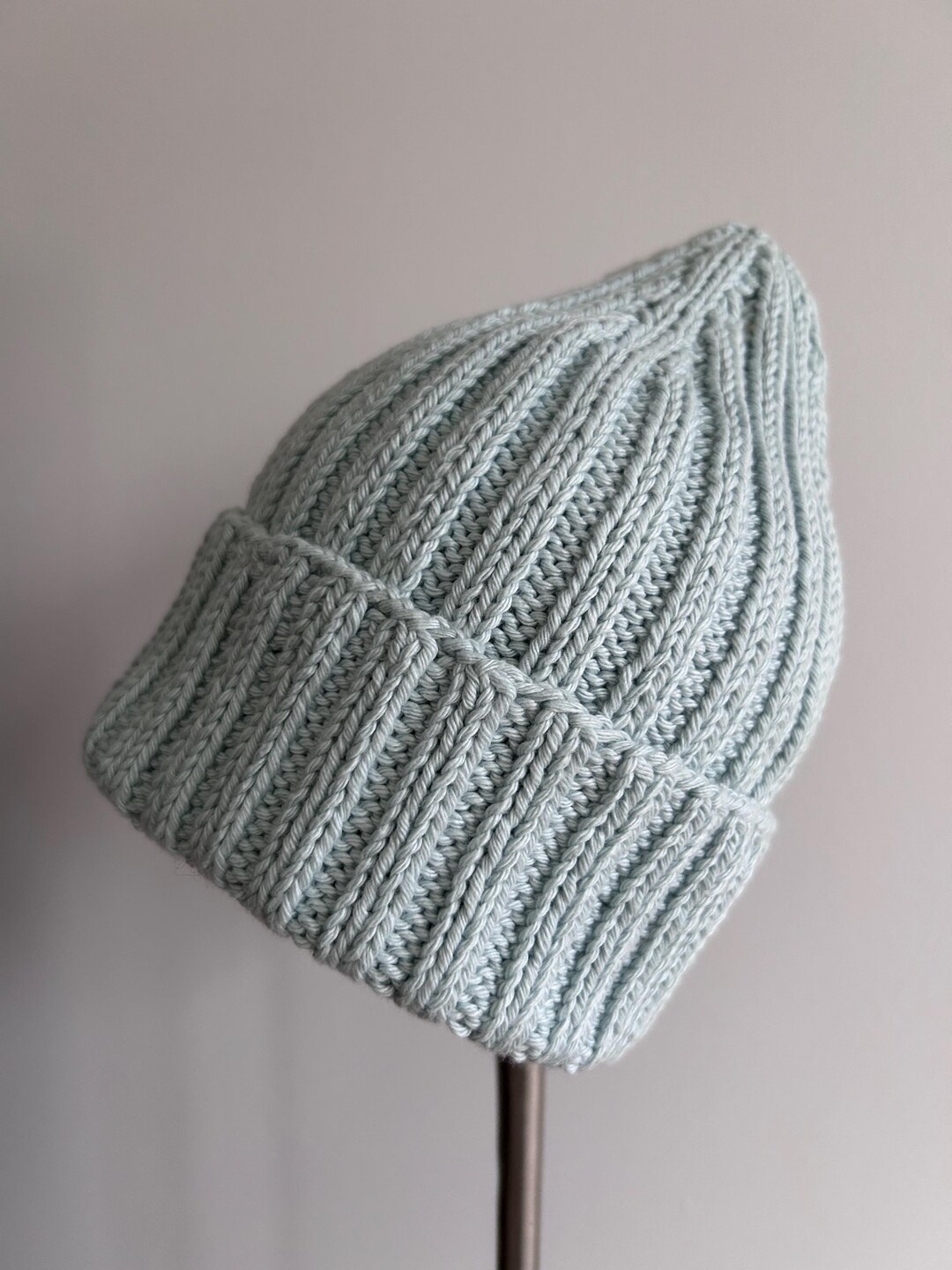 Organic Certified Plant-based Natural COTTON BEANIE Unisex Hand Knitted ...