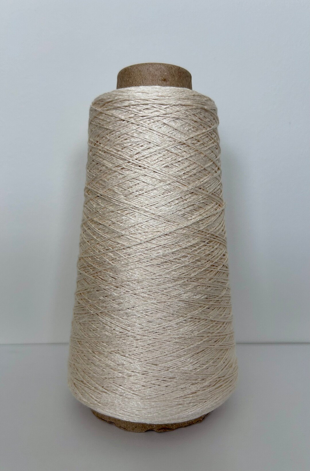 4 Ply Weight 16/120NM SILK COTTON Cone Yarn, Sand Ecru Color, 1 Cone ...