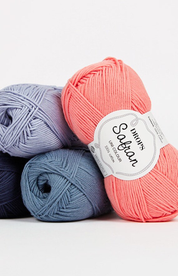 DROPS SAFRAN Cotton Yarn Knitting Crocheting Amigurumi - Etsy