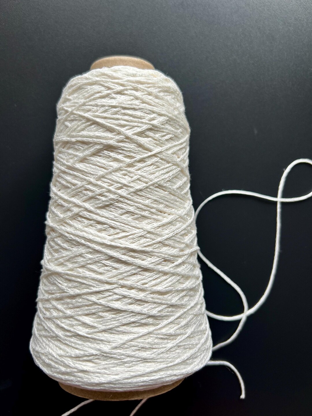 SUSTAINABLE HEMP and SILK Chainette Yarn Natural Plant Based off White ...