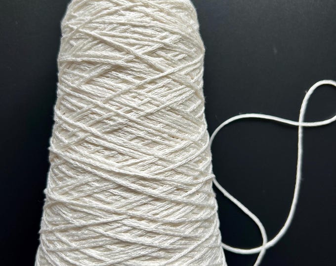 SUSTAINABLE HEMP and SILK Chainette Yarn Natural Plant Based off White ...