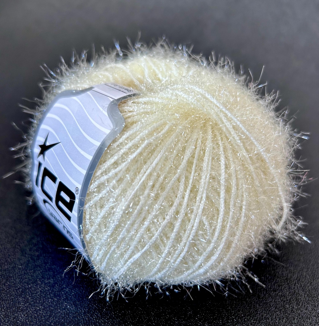 SPARKLE SOFT 2 Fine Sport Baby Weight Yarn 68302, Ice Yarn, Cream Color ...