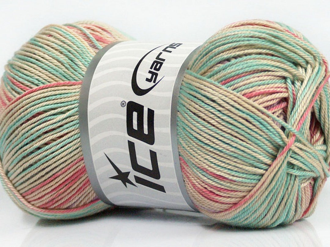 MERCERIZED COTTON Ice Yarn TROPICAL Pastel Colors for Knitting ...