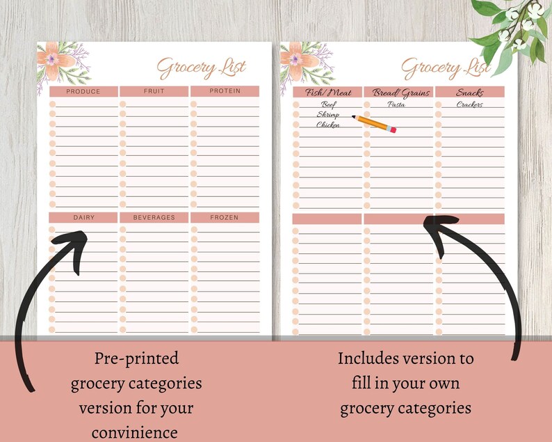 Meal Planner Printable Bundle | Menu Planning | Recipe Cards | Grocery ...