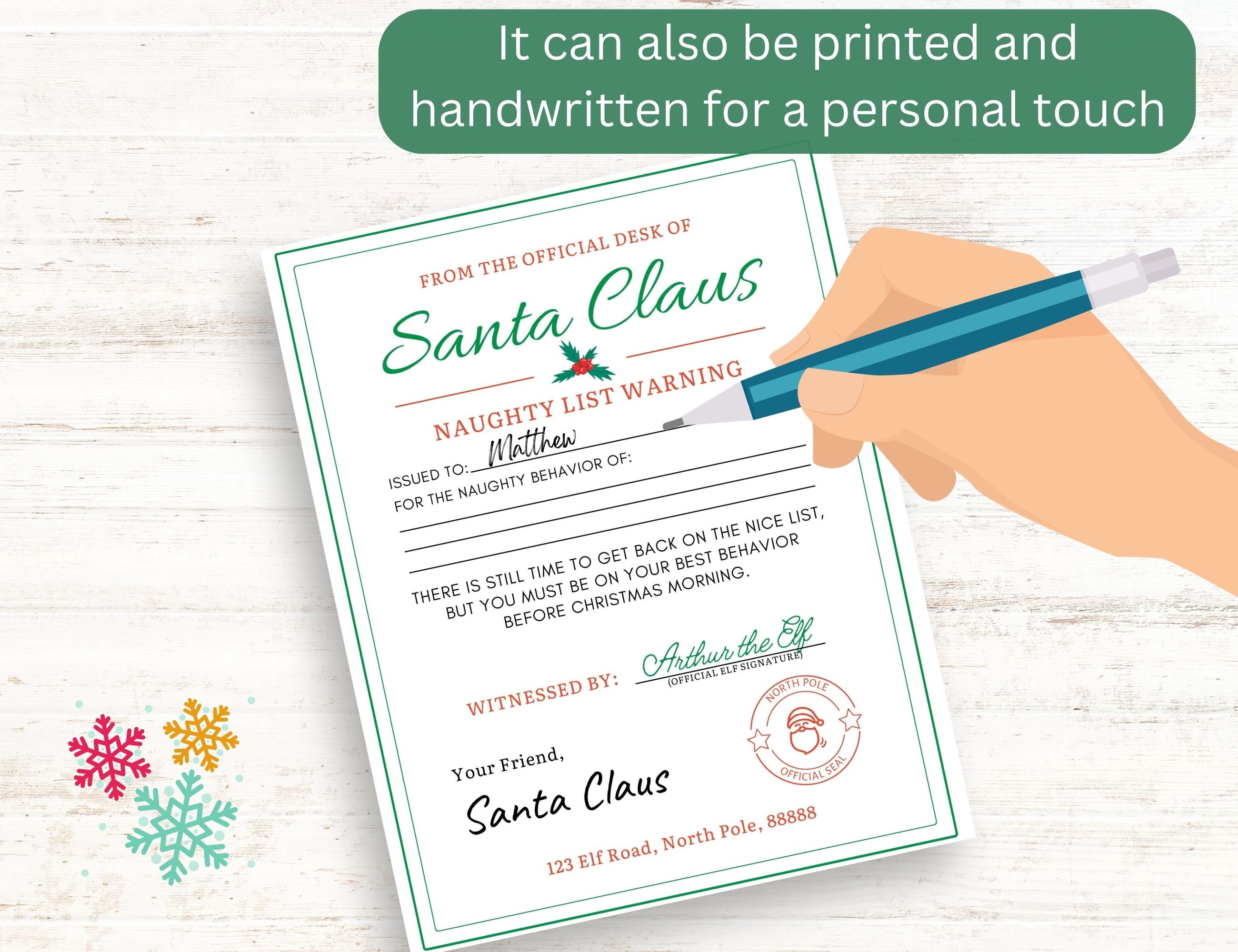 Editable Santa Warning Letter, Naughty List Letter, Bad Behavior Letter ...