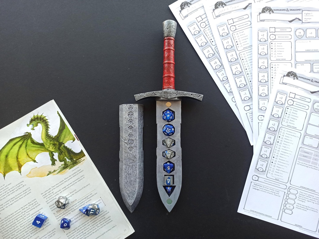 Customizable Dice Dagger Dungeons and Dragons Dice Dagger Gift Bag of ...