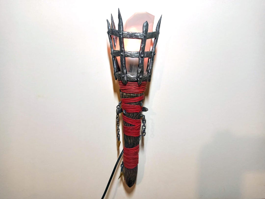 Goblin Torch Wall Lamp, Fantasy Dungeon Lighting, Hand-painted, LARP ...