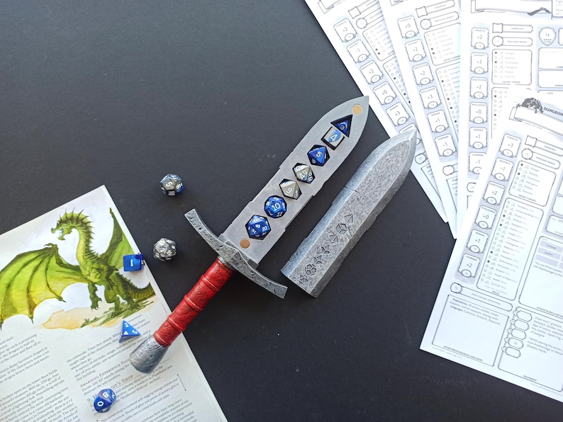 Hand-painted Dice Holding Dagger, Fantasy RPG Dice Storage - Etsy UK