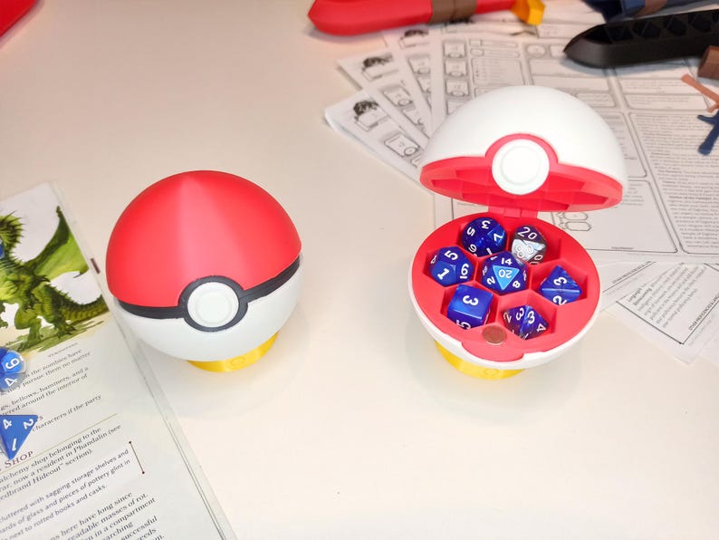 Pokeball Dice Box DND Dice Holder Pokemon Dice Storage Case RPG Dice ...