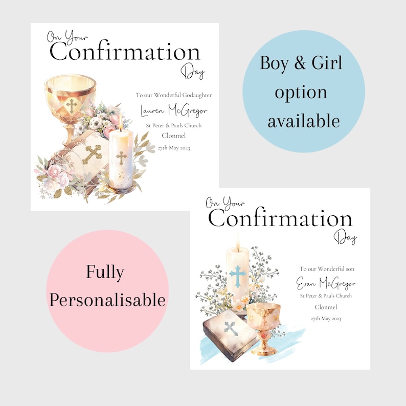 Personalised Confirmation Card for Daughter, Niece, Granddaughter ...