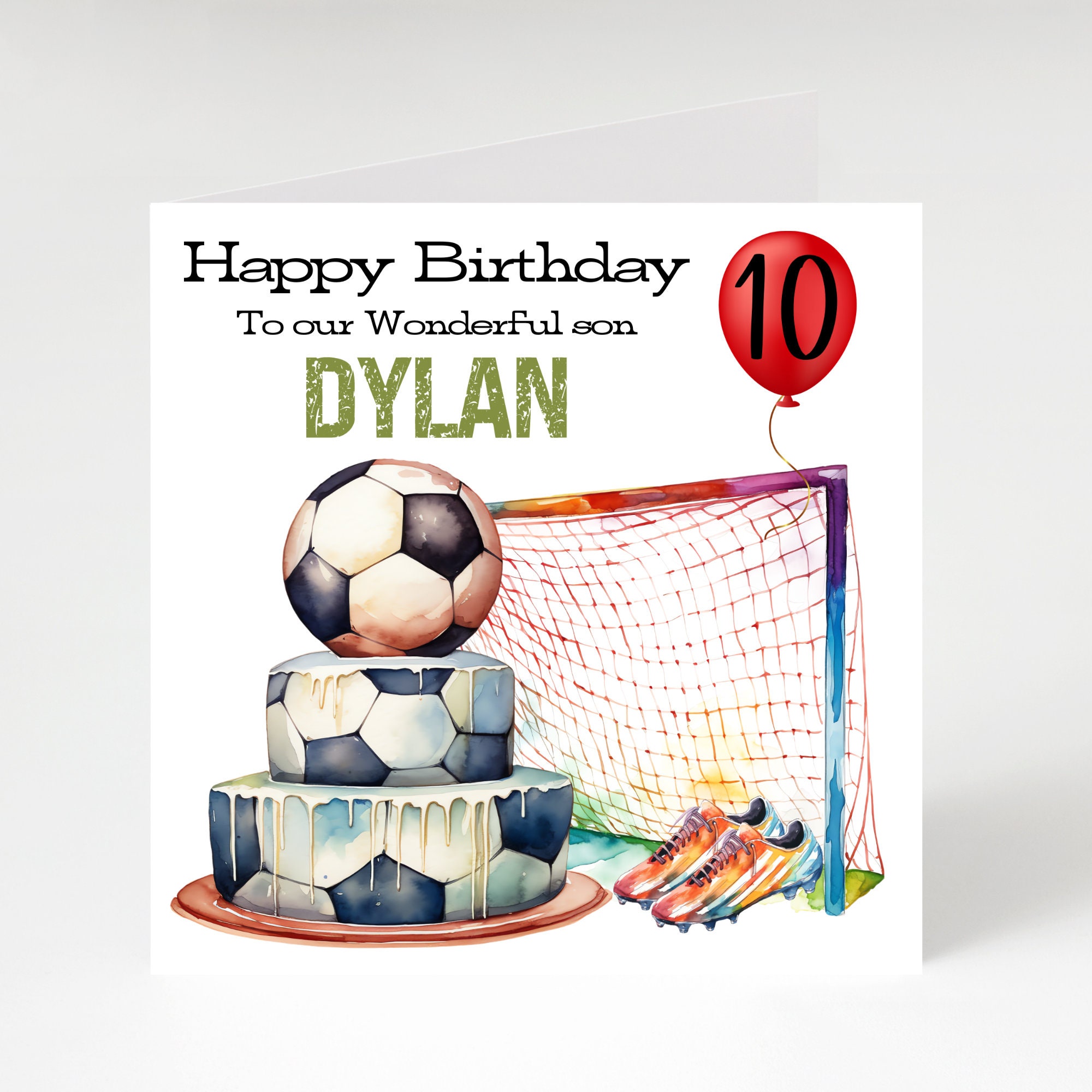 Football Fan Birthday Card, Teenager Birthday Card, Any Age Any Name ...