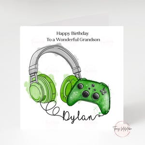Gamer Themed Birthday, Game Controller Card, Gamer Headphones, Birthday ...