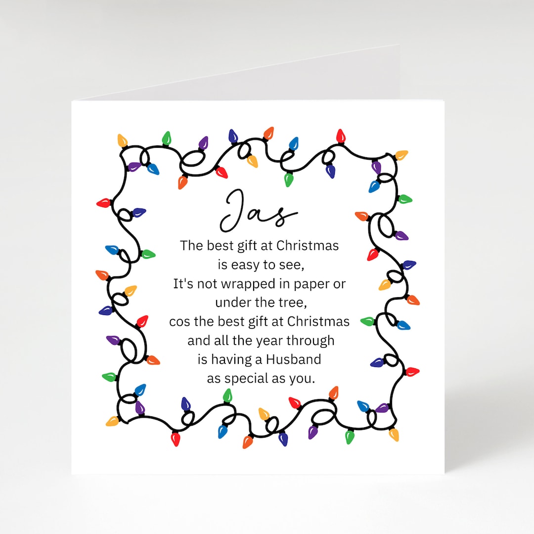 Personalised Poem Christmas Card, Christmas Card for Husband, Wife ...