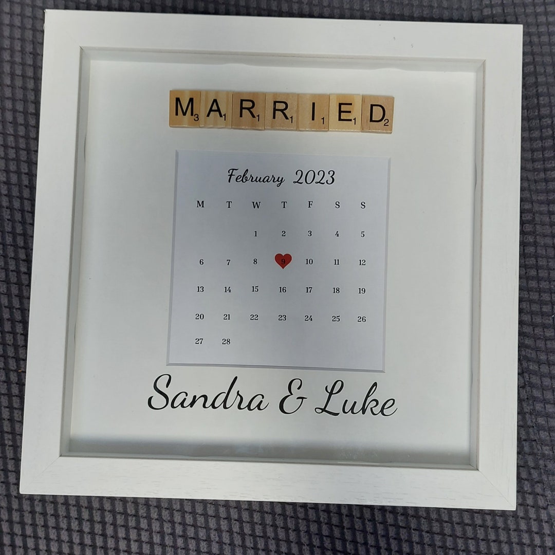 Personalised Wedding Scrabble Letter Frame, Anniversary Gift, New Home ...