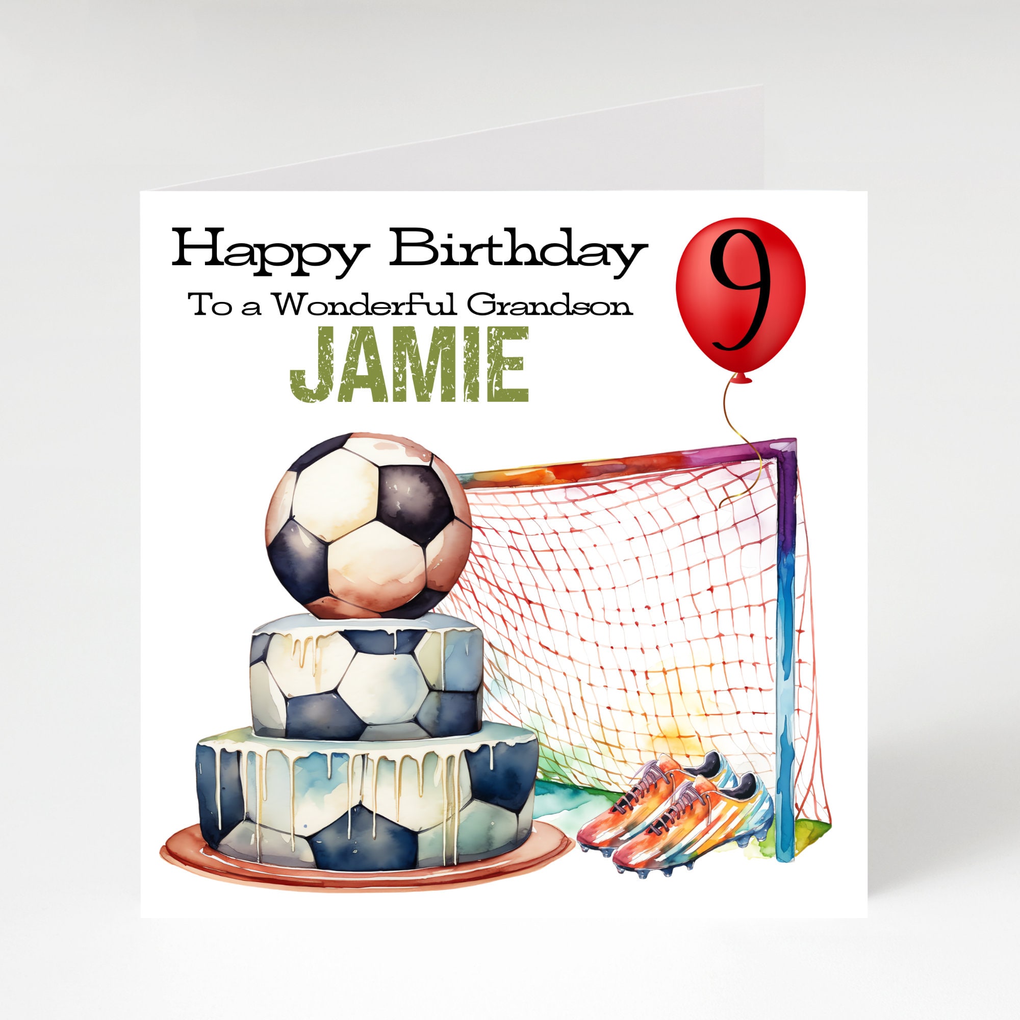 Football Fan Birthday Card, Teenager Birthday Card, Any Age Any Name ...