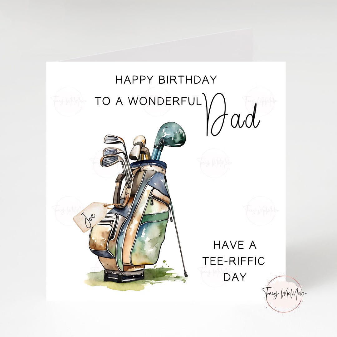 Personalised Golf Birthday Card, Golf Gift for Men, Birthday Cards for ...