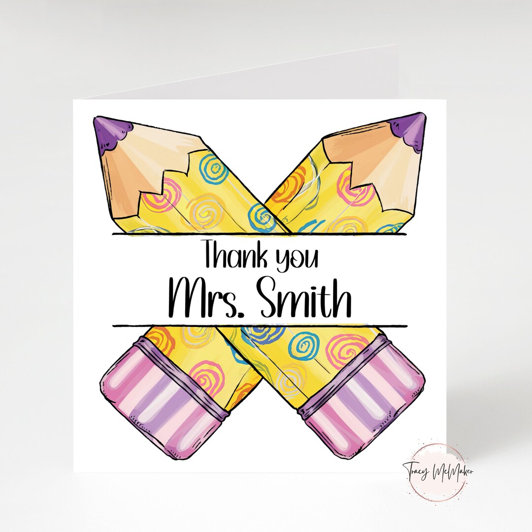 Thank You Teacher Card, Thanks Teacher, End of School Year Thank You ...