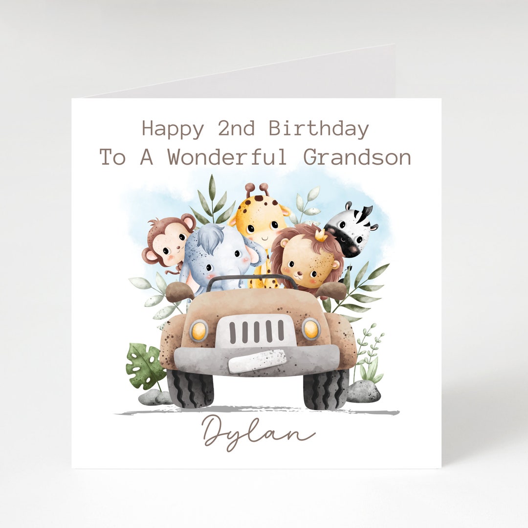 Personalized Safari Birthday Card: Jungle Theme, Any Age - Etsy