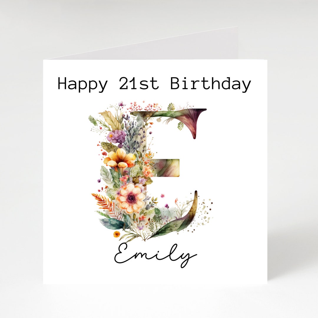Personalised Initial Birthday Card, Personalised Monogram Birthday Card ...