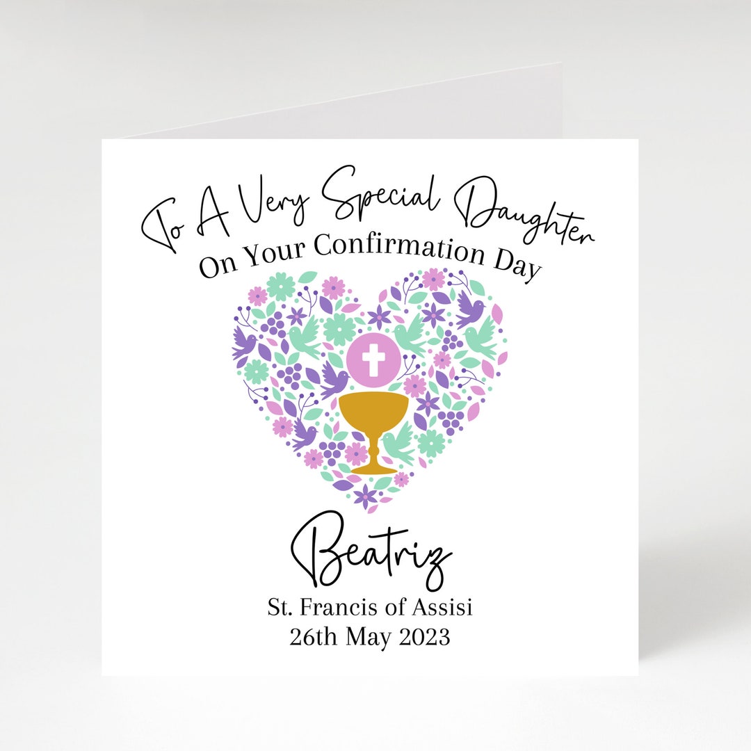 Personalised Confirmation Card With Name, Personalised Confirmation Day ...