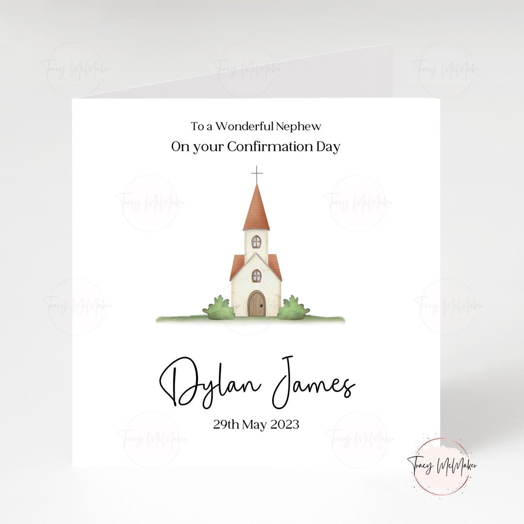 Personalised Confirmation Card With Name, Personalised Confirmation Day ...