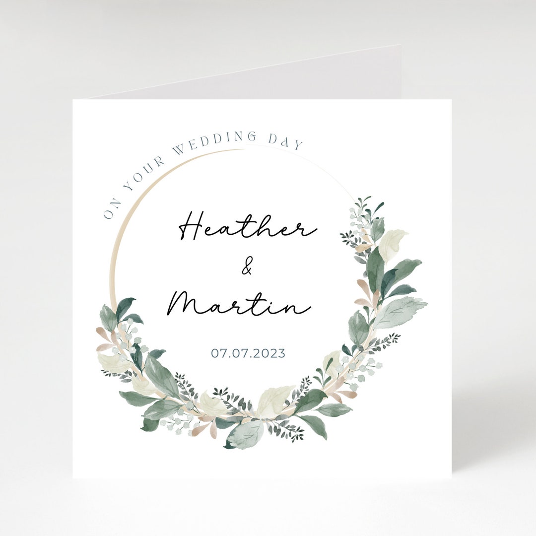 Classic Style Personalised Wedding Card, Floral Engagement Card ...