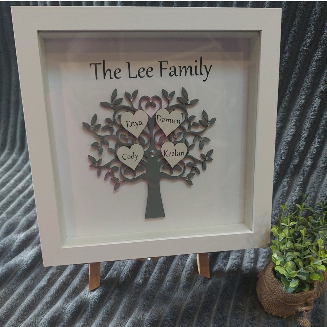 Family Tree Frame, Anniversary Gift, Keepsake Frame, Birthday Gift ...