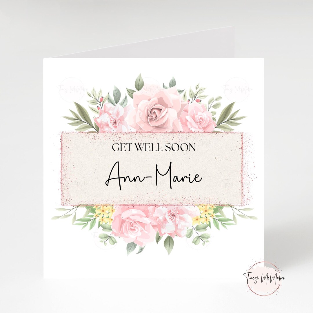 Personalised Get Well Soon Card, Card for Friend, Co-worker, Colleague ...