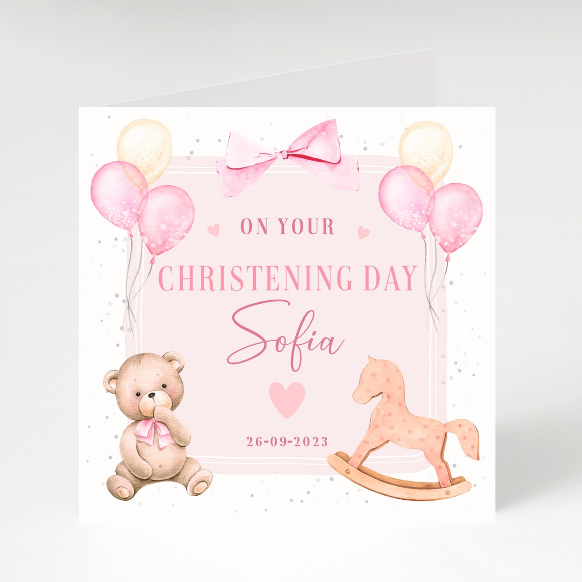 Baby Girl Christening Card Baptism Card Naming Day Card - Etsy