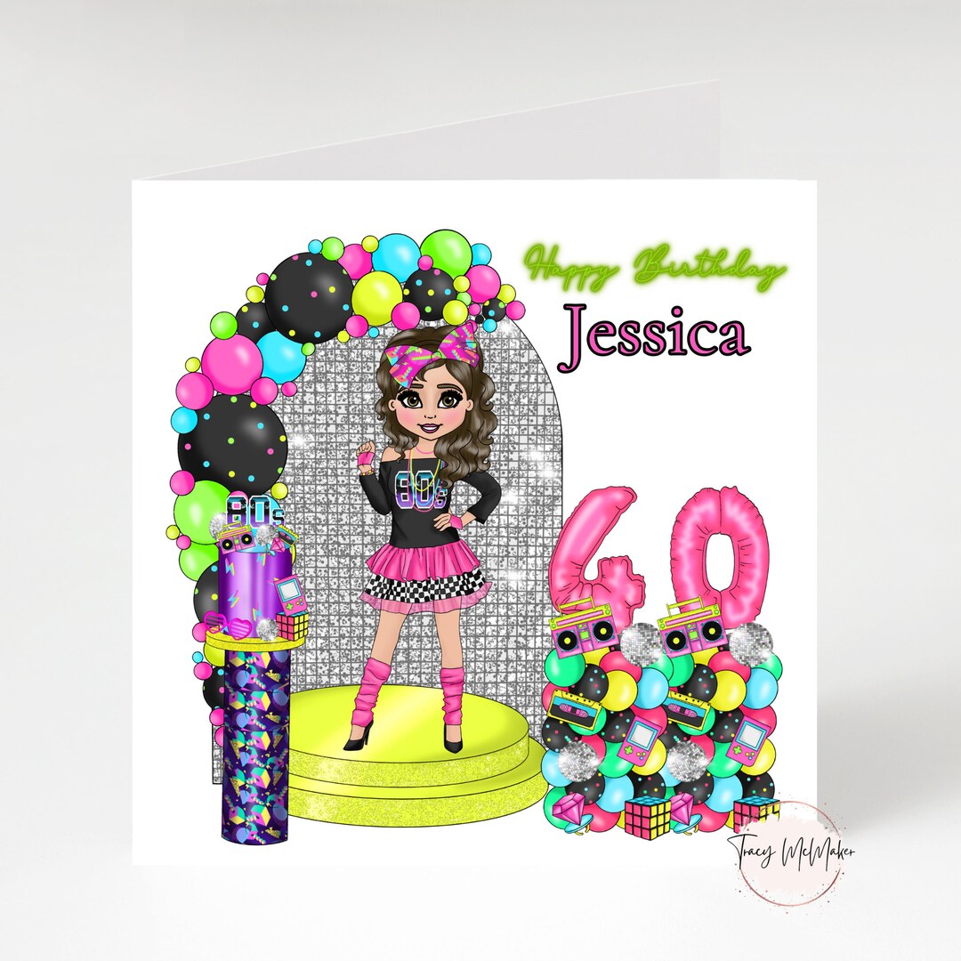 80's Themed Birthday Card, 40th Birthday Card, Birthday Card for a ...