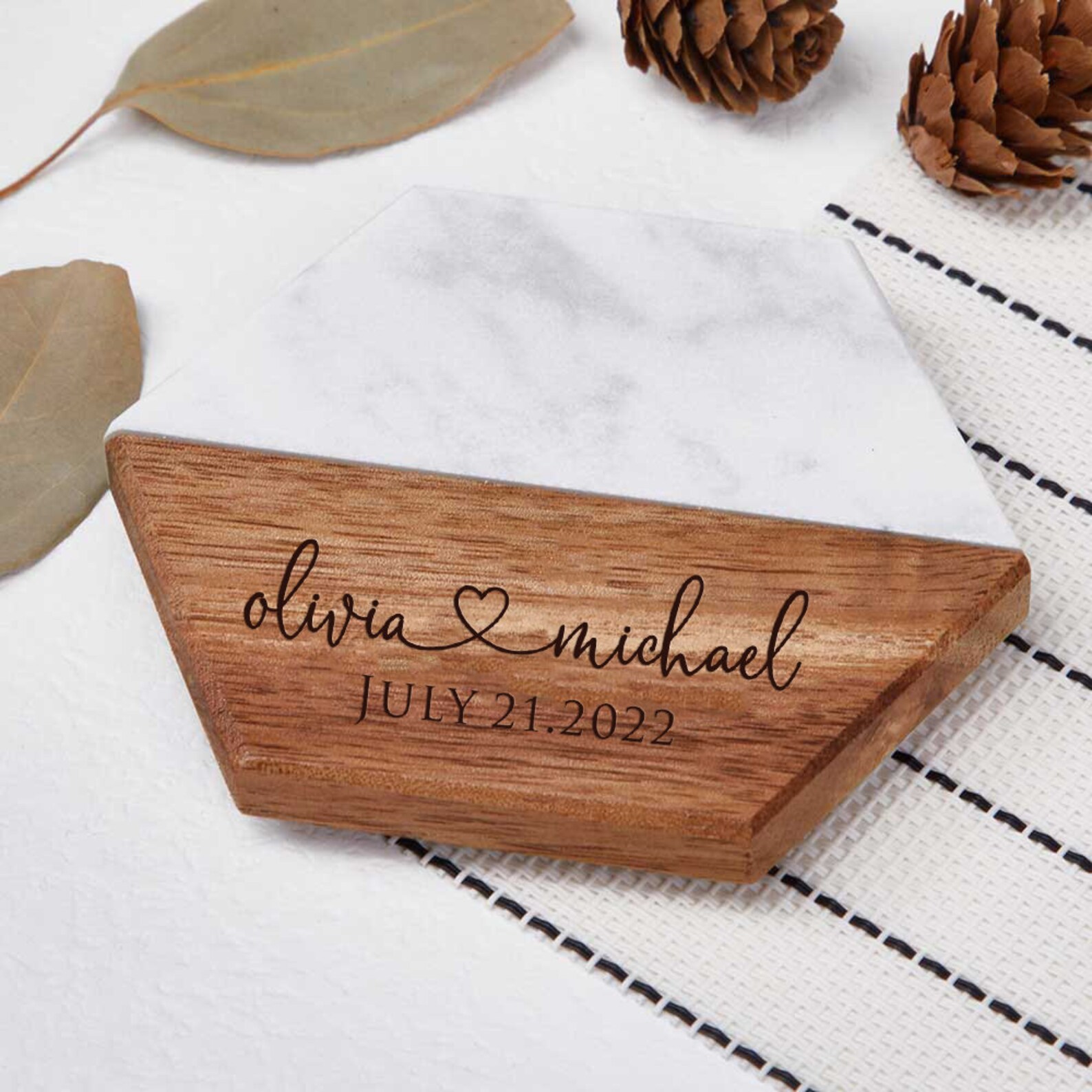 Personalized Coasters Custom Engraved Wood and Marble - Etsy