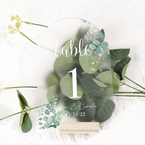 Custom Table Numbers Wedding Table Numbers Eucalyptus Leaves - Etsy