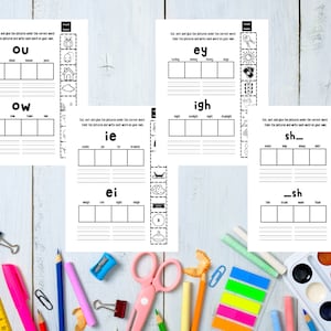 Cut & Paste Vowels and Digraph - Etsy