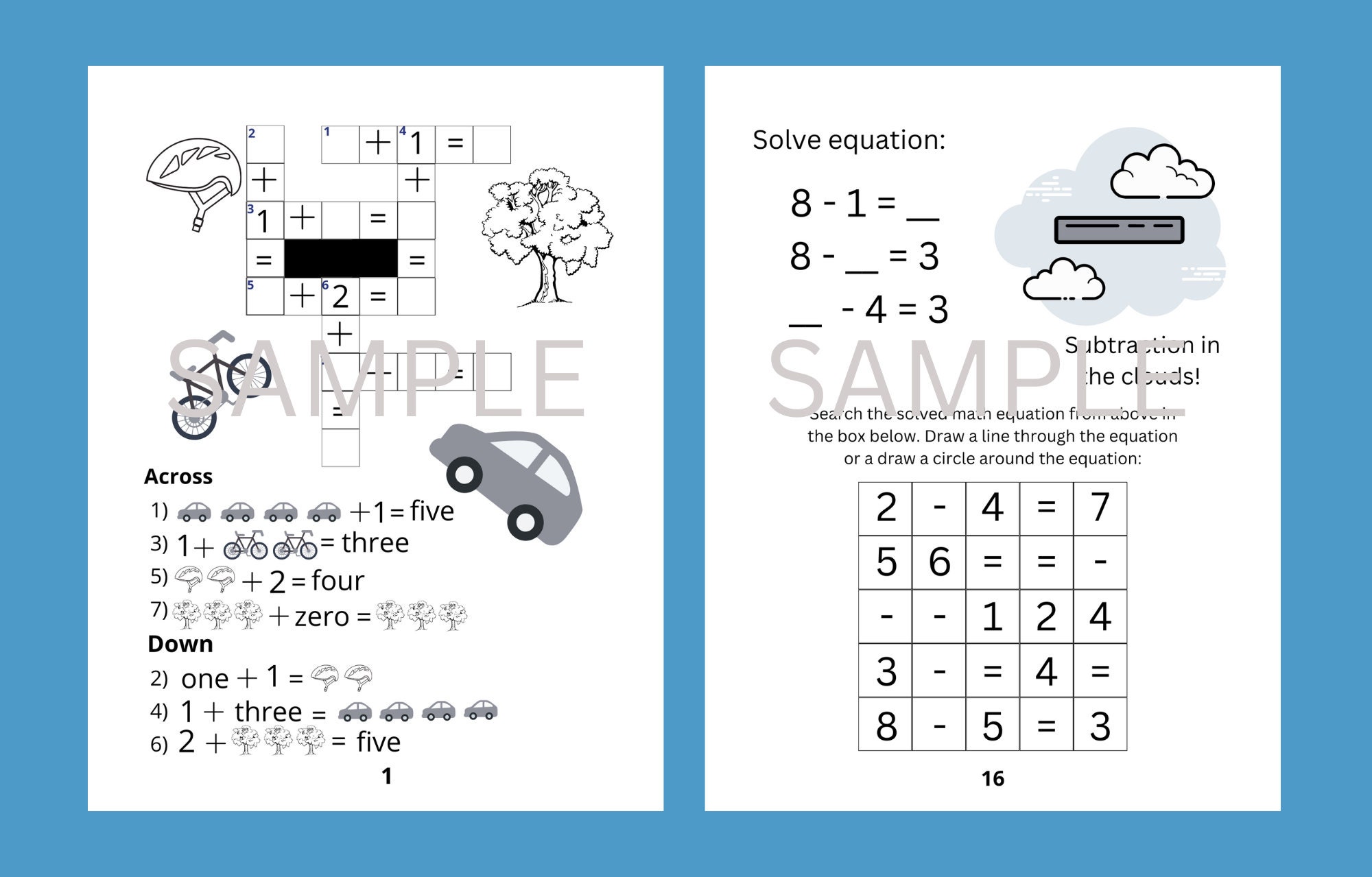 22 Pages of Math Search and Cross Math - Math Sheet - Math Work Sheet ...